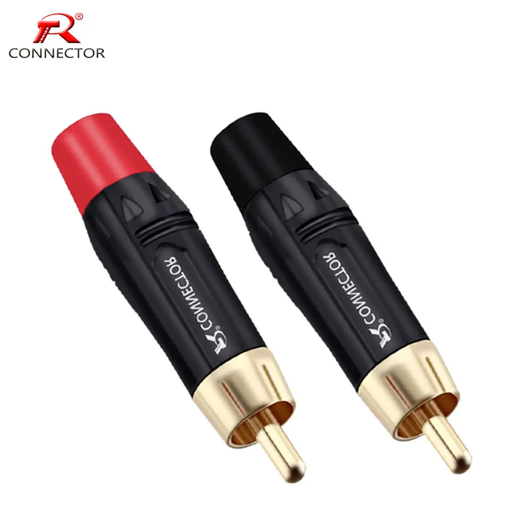 8pcs/4pairs RCA connector RCA Plug HIFI Gold Plated Audio Cable RCA ...