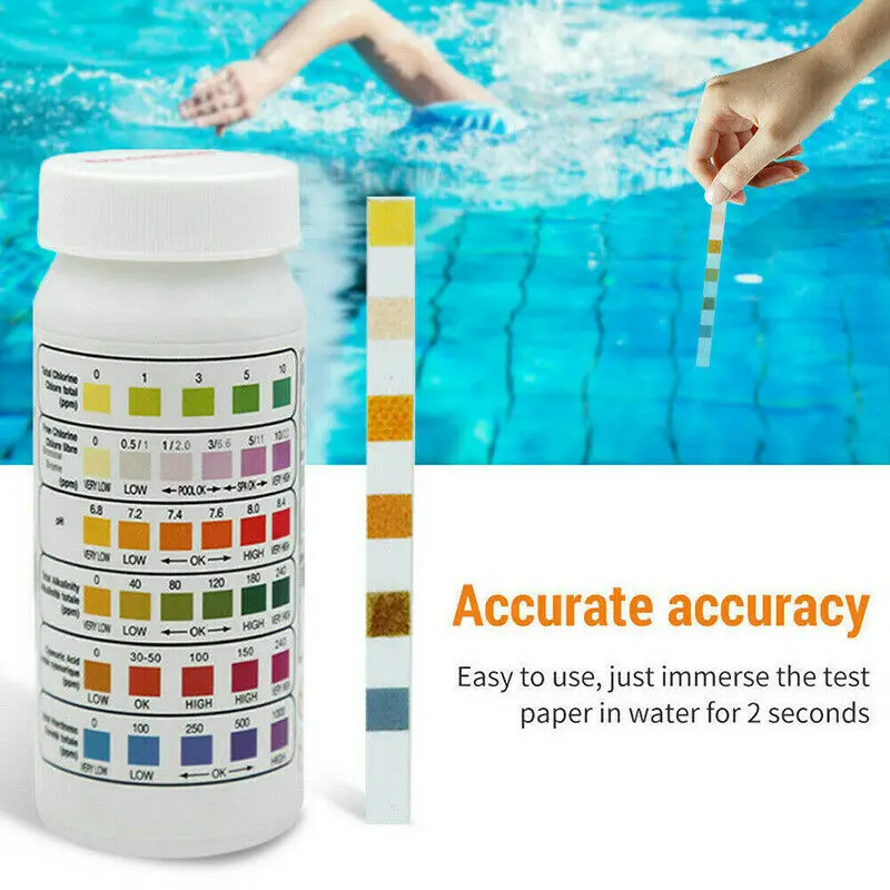 50pcs/bottle 6 in 1 Swimming Pool Spa Water Test Strips Acid Water ...