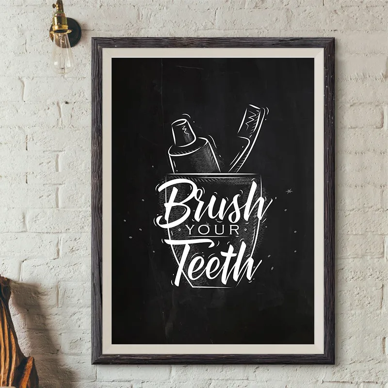Brush Your Teeth Sign On Chalkboard