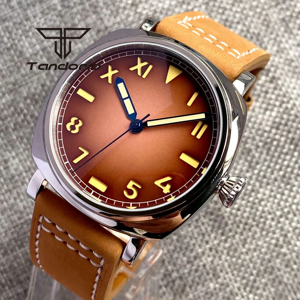 42mm NH35A Automatic Men Watch Square Polished Case Coffee/Black ...