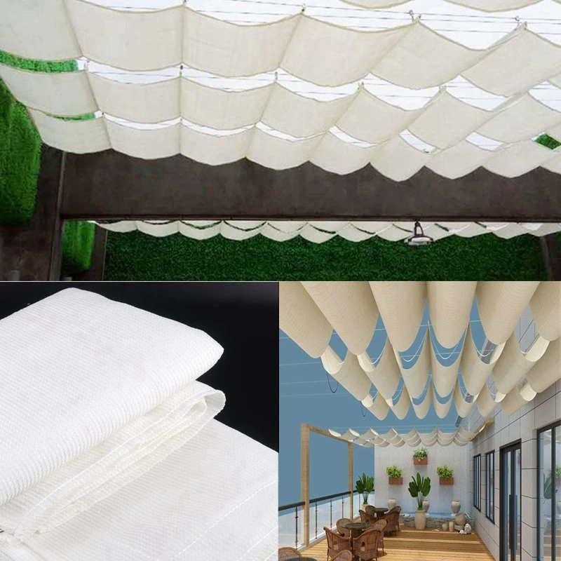 Thicken White Color Telescopic Wave Sunshade Net Home Garden Courtyard ...