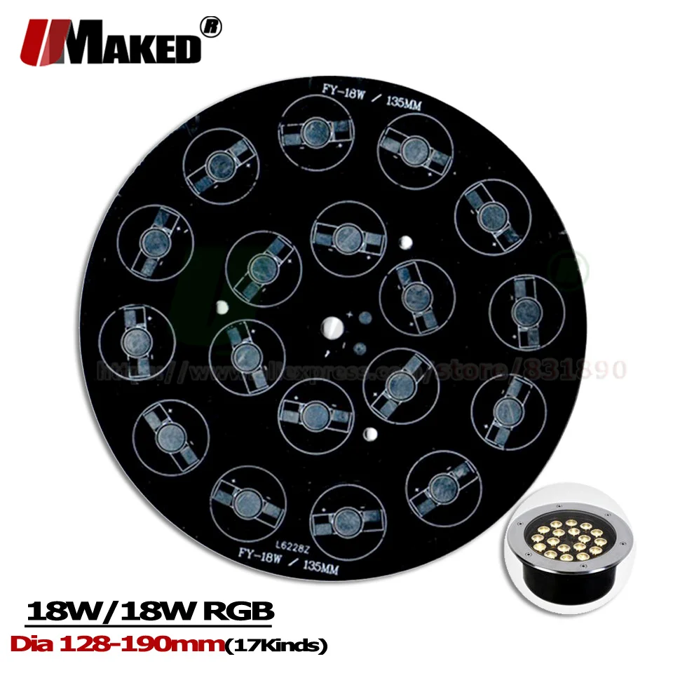 18W LED Underground lamp PCB Heatsink High Power LED Install Aluminum ...