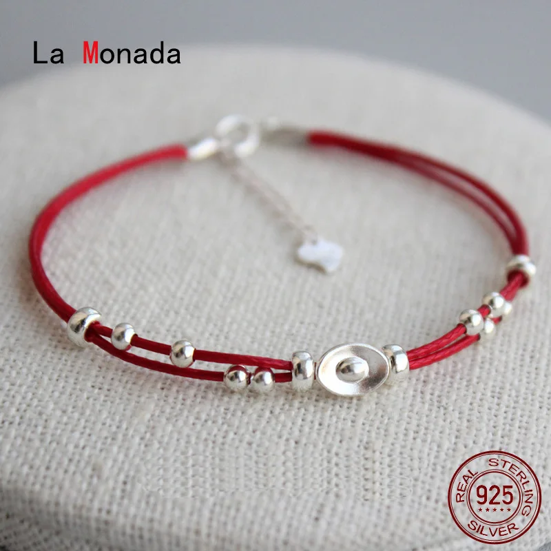 La-Monada-Ingots-Lucky-Red-Thread-For-Hand-925-Sterling-Silver-Bracelet ...