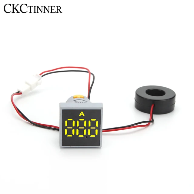 22MM 0-100A Digital Ammeter Current Meter Led Lamp Square Signal Light AC Frequency Meter ...