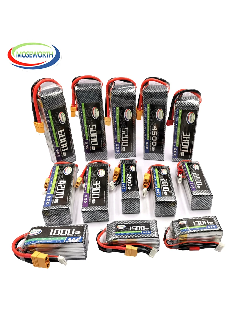 Moseworth 3S 11.1V RC Lipo Battery 1300mah 1500mah 1800mah 2200mah 3300mah 5200mah RC Battery ...