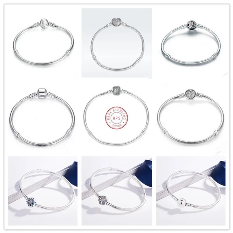 925 Sterling Silver Pan Bracelet Bangle | 925 Sterling Silver Clasp ...