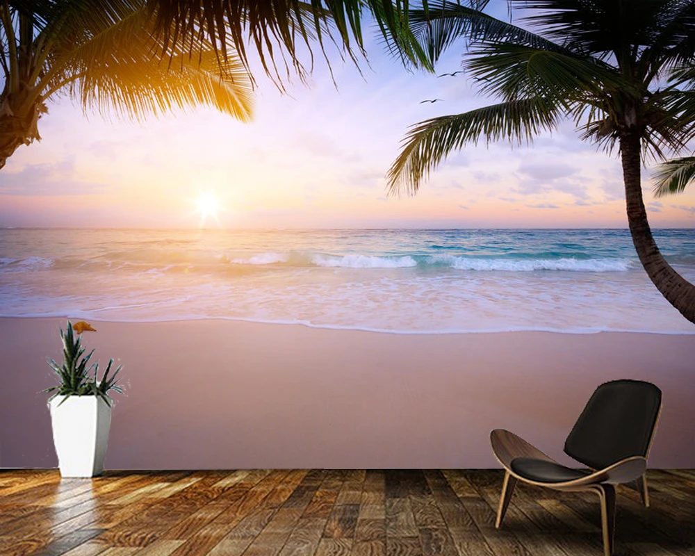 Tropical Beach Sunrise Wallpaper