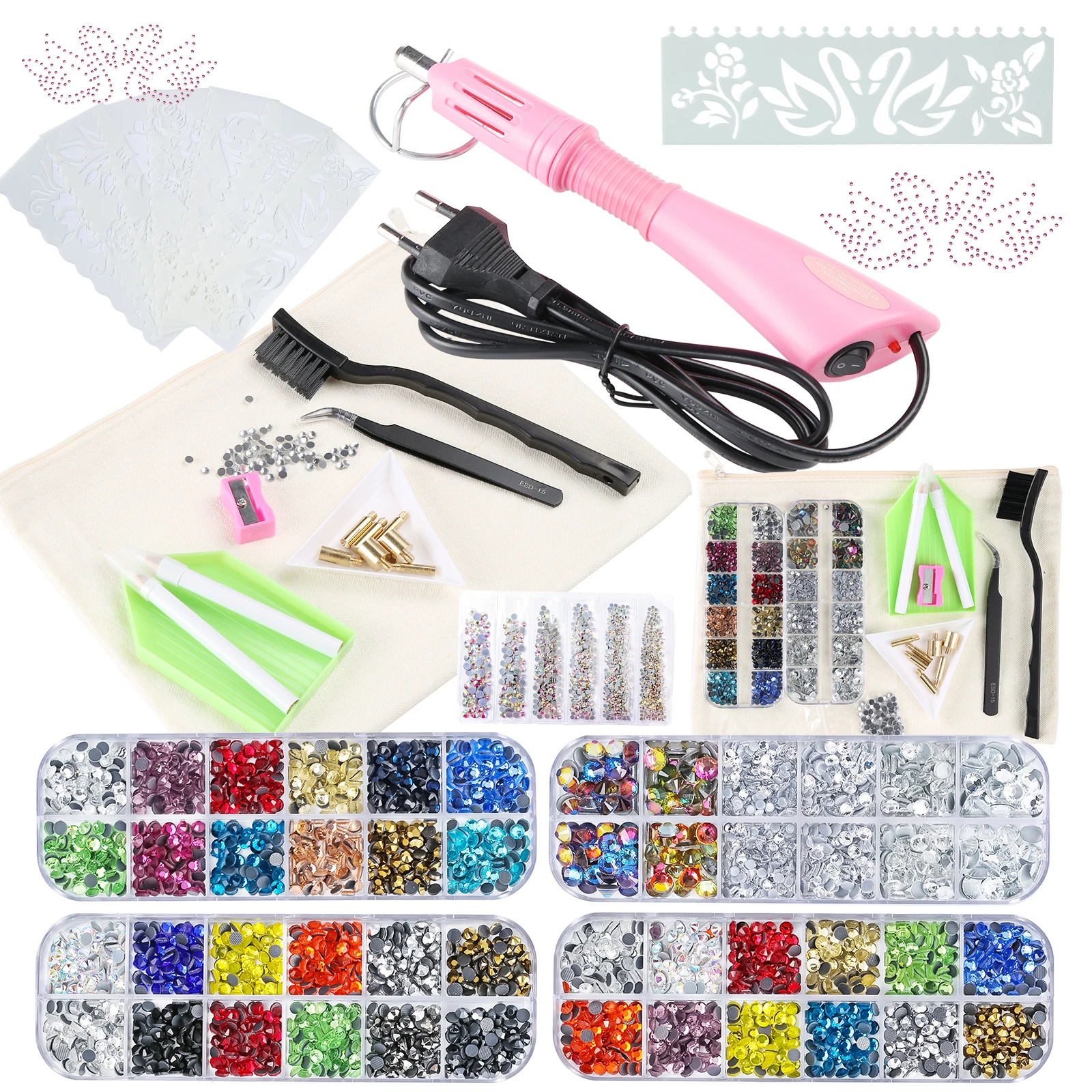 Venda quente 2484 pçs/set hotfix aplicador de strass, grande reparo ...