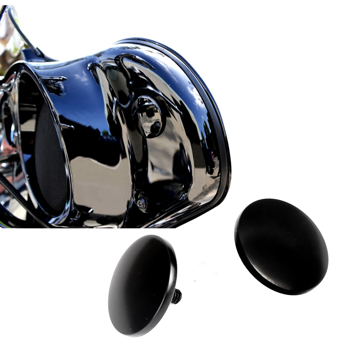 Choppers Gloss Black Inner Fairing Mirror Plugs For Harley Street Glide ...