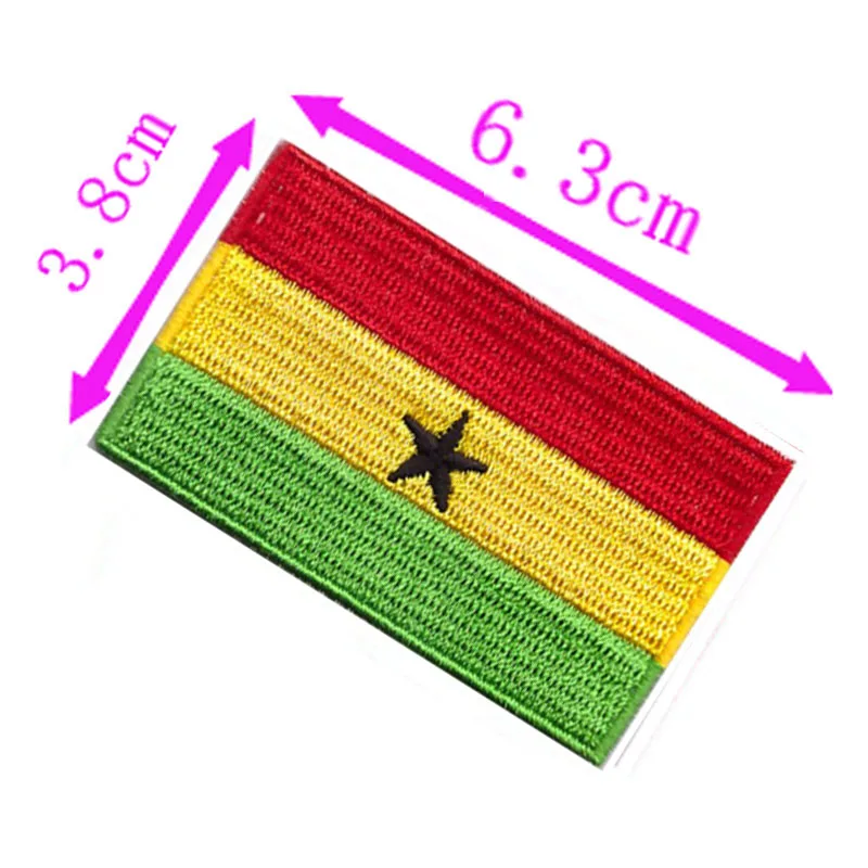 Ghana Country Flag Embroidery Patch 6.3cm Wide High Quality Iron On Sew On Backing/hand Craft ...
