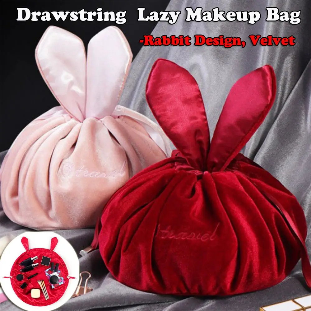 Magic Drawstring Cosmetics Pouch | Velvet Makeup Drawstring Bag ...