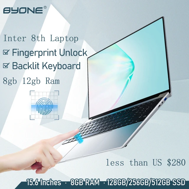 BYONE Intel Celeron 4115 15.6 inch Laptop 8GB 12G RAM 256G 512GB SSD ...