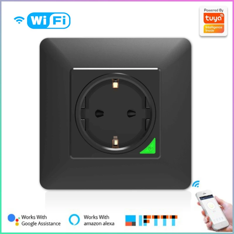 Tuya Smart Wifi Plug 16A EU Socket Uya Smart Life APP Voice Control ...