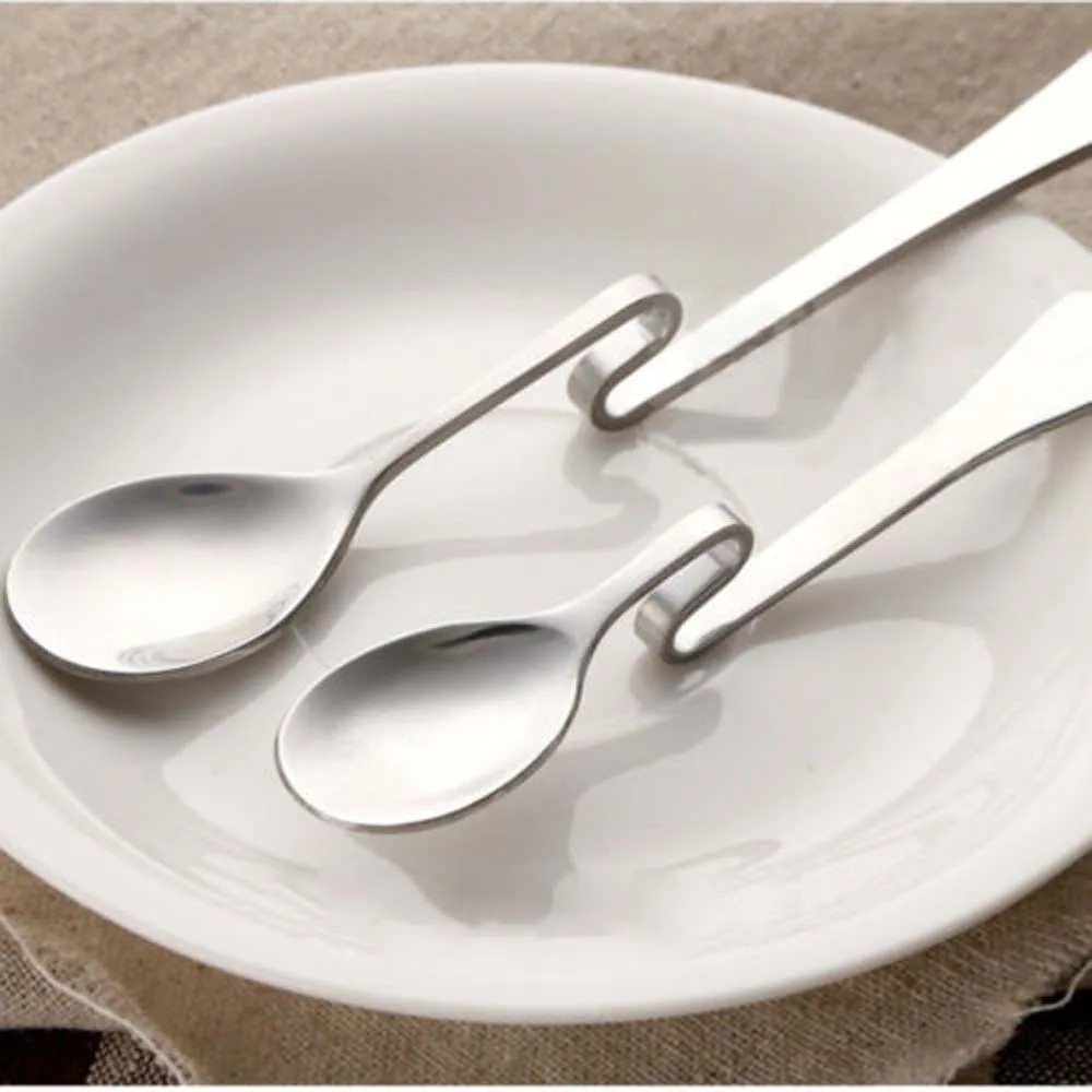 Cute Curved Spoon Teaspoon Unique Condiment Drink Hanging Tea Coffee ...