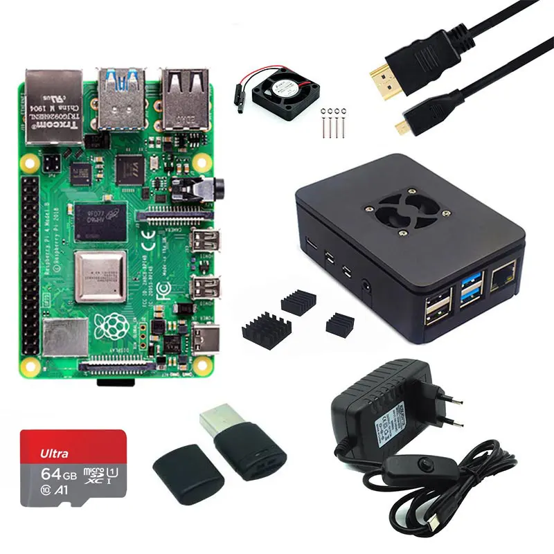 Original-raspberry-pi-4-8gb-2gb-4gb-1gb-ram-com-abs-case-adaptador-de ...