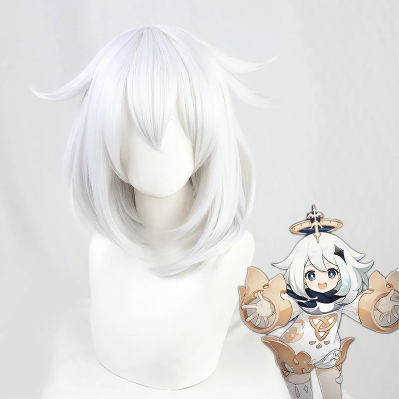 Game Genshin Impact Paimon Short Cosplay Wig - AllCosplay.com