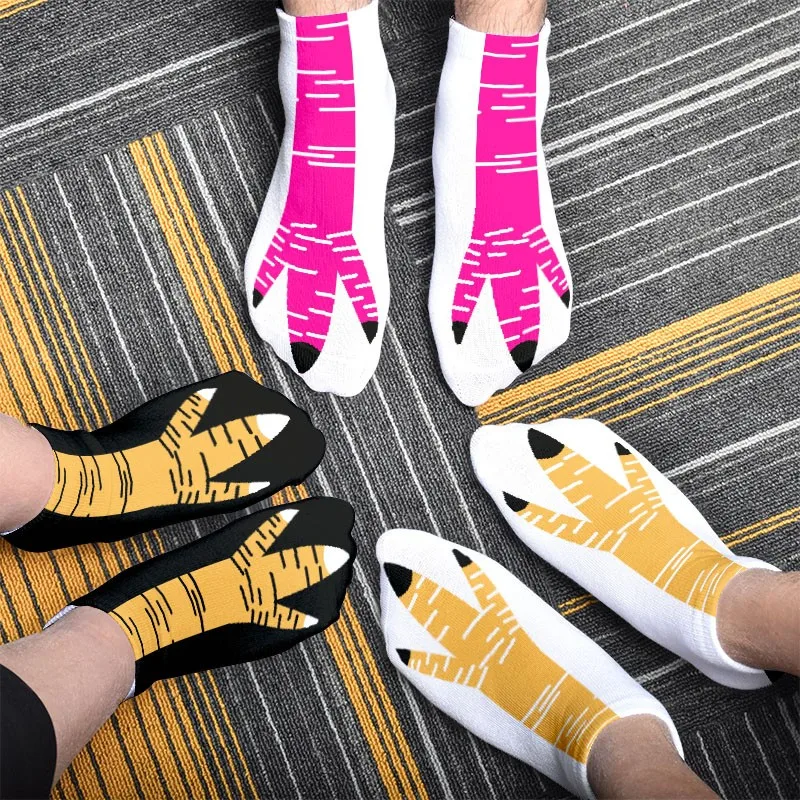 3D-Print-Funny-Chicken-Foot-Claw-Socks-Women-Ankle-Cartoon-Ainimals ...