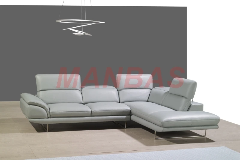 MANBAS Ghế Sofa phòng khách chức năng ghế da thật hình chữ L góc Bắc Âu ...