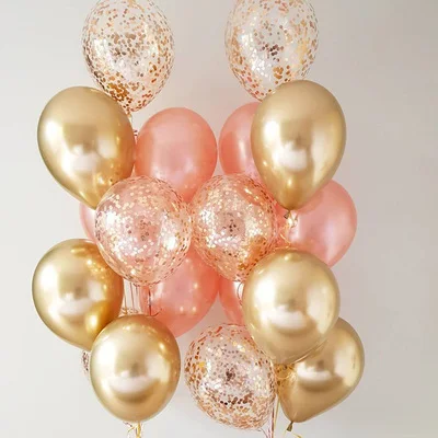 10 globos de látex metálicos de 12 pulgadas de color dorado y plateado ...