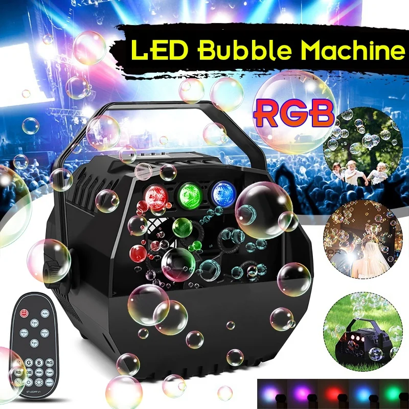 Haute qualité - Machine à bulles colorée à 3 LED RGB, souffleur de ...