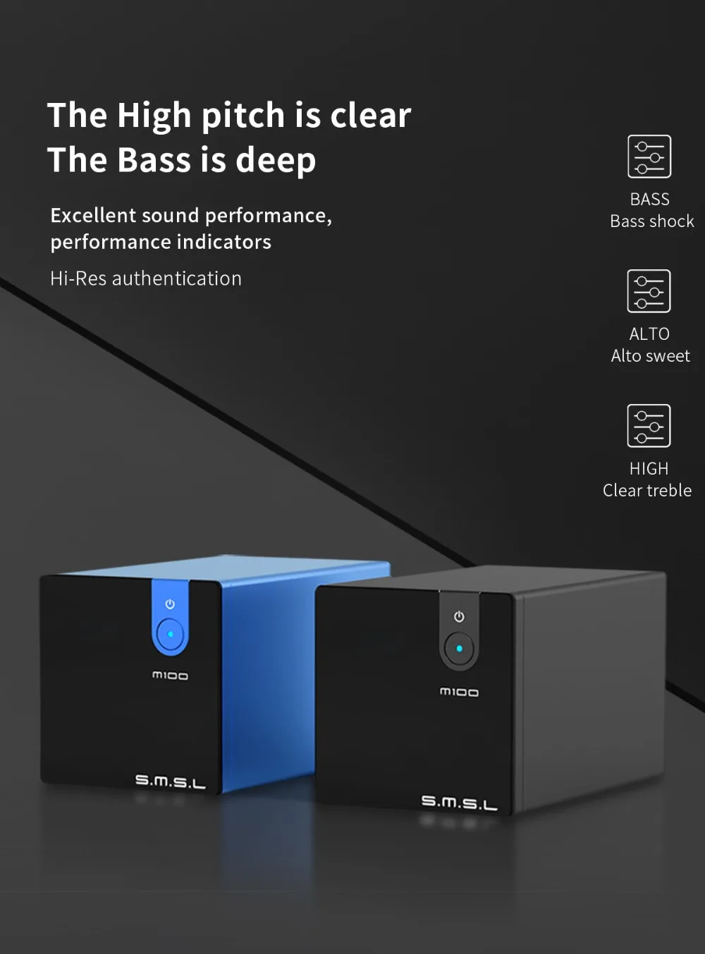 SMSL M100 MKII+SMSL SA100 Bluetooth Amplifier DAC Decoder