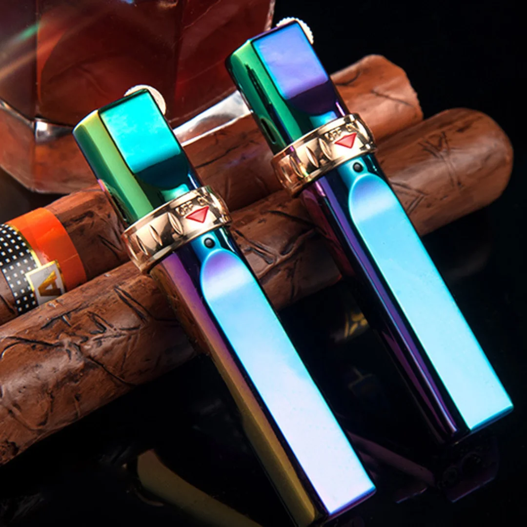Unusual Cigarette Lighter Butane Gas Windproof Jet Flame Lighters Cigar ...
