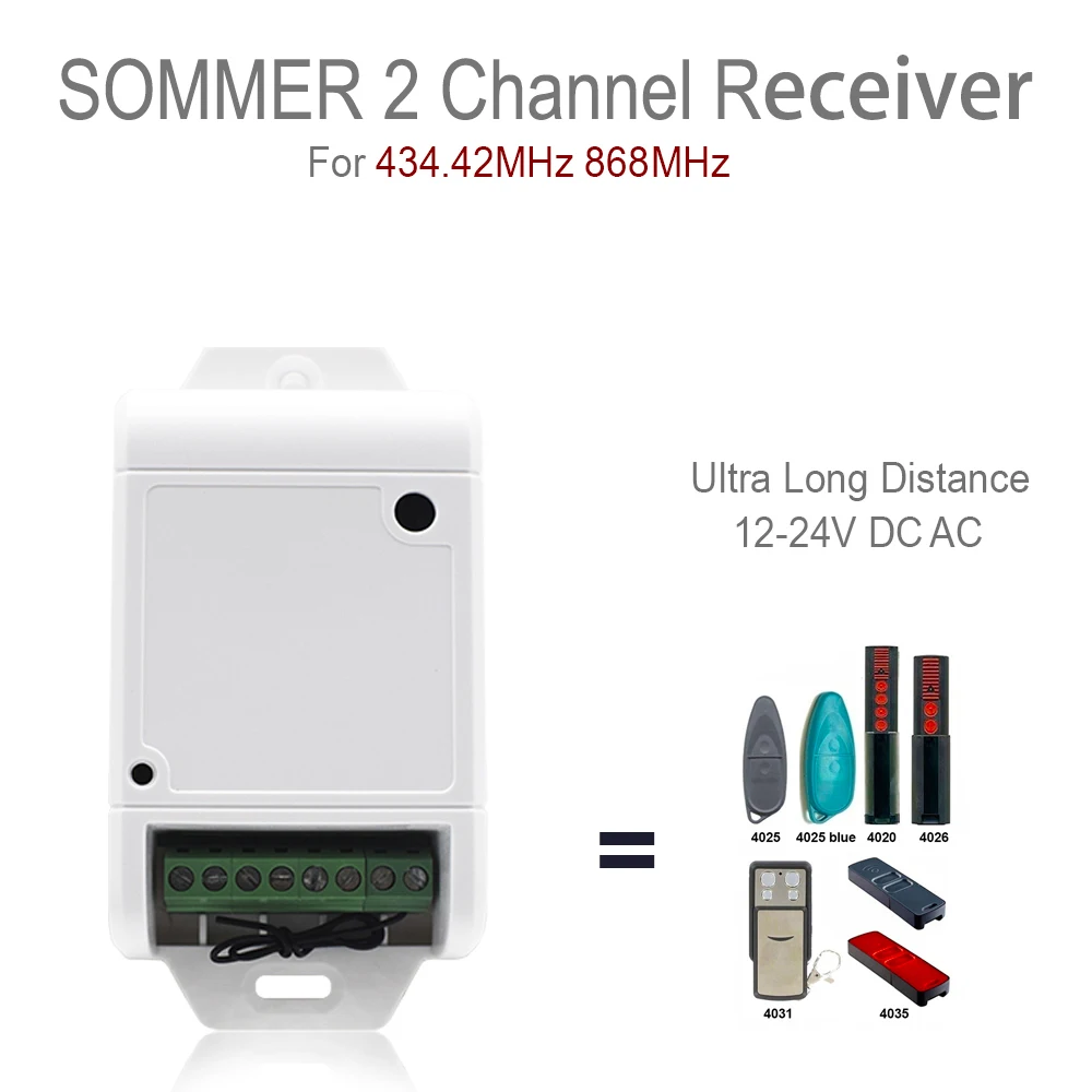 SOMMER 868MHz 434.42MHz Rolling Code Garage Control Receiver Door ...
