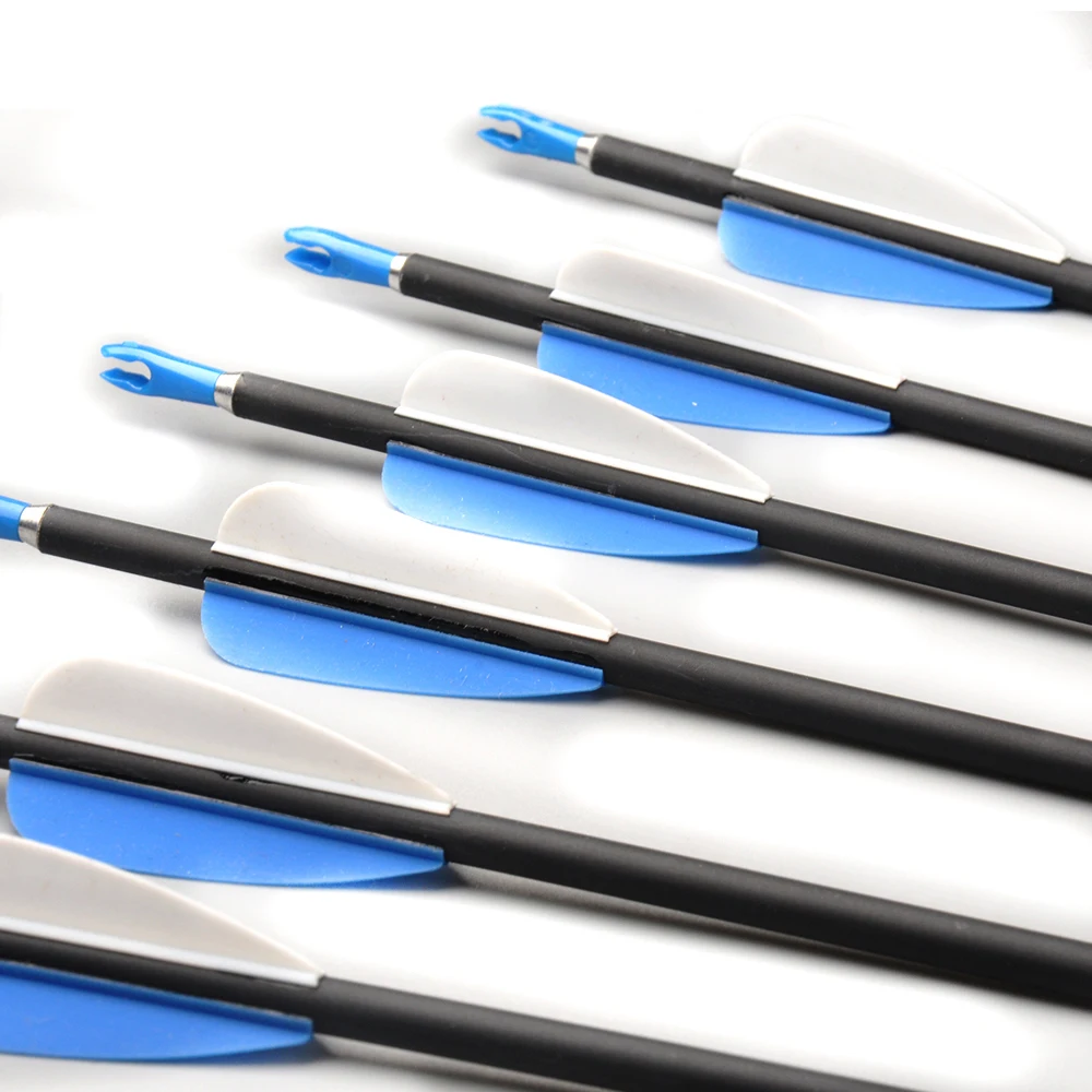 DE 12pcs Archery Carbon Arrows 32" (81cm) Length Spine1200 Out Diameter ...