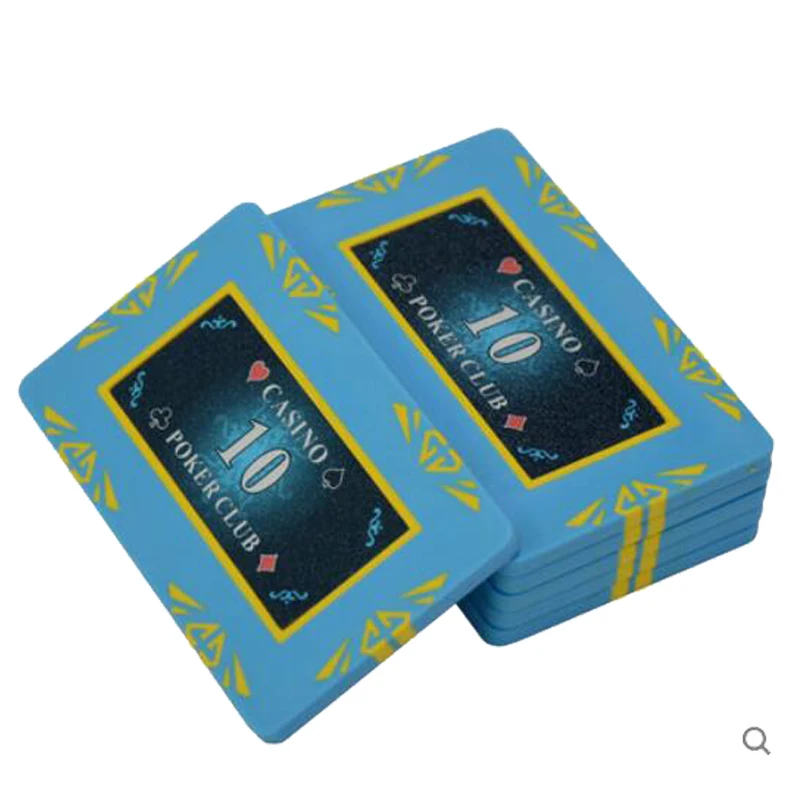 10pcs Casino Square Clay Poker Chips Texas Hold'em Poker Metal Coins ...