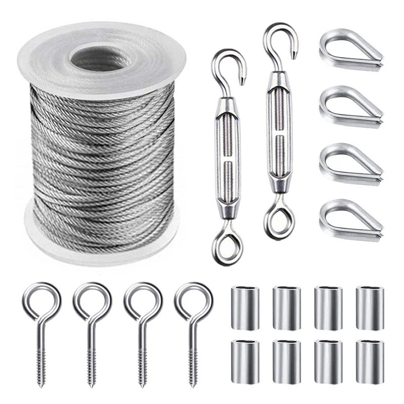 Stainless Steel Tent Rope Clothesline | Stainless Steel Cable Hooks - 1 ...