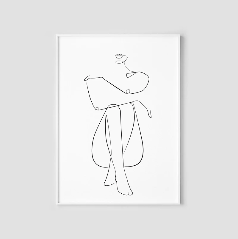 Giclée Minimalist Line Art Single Line Art Modern Poster #S2 Nude Line ...