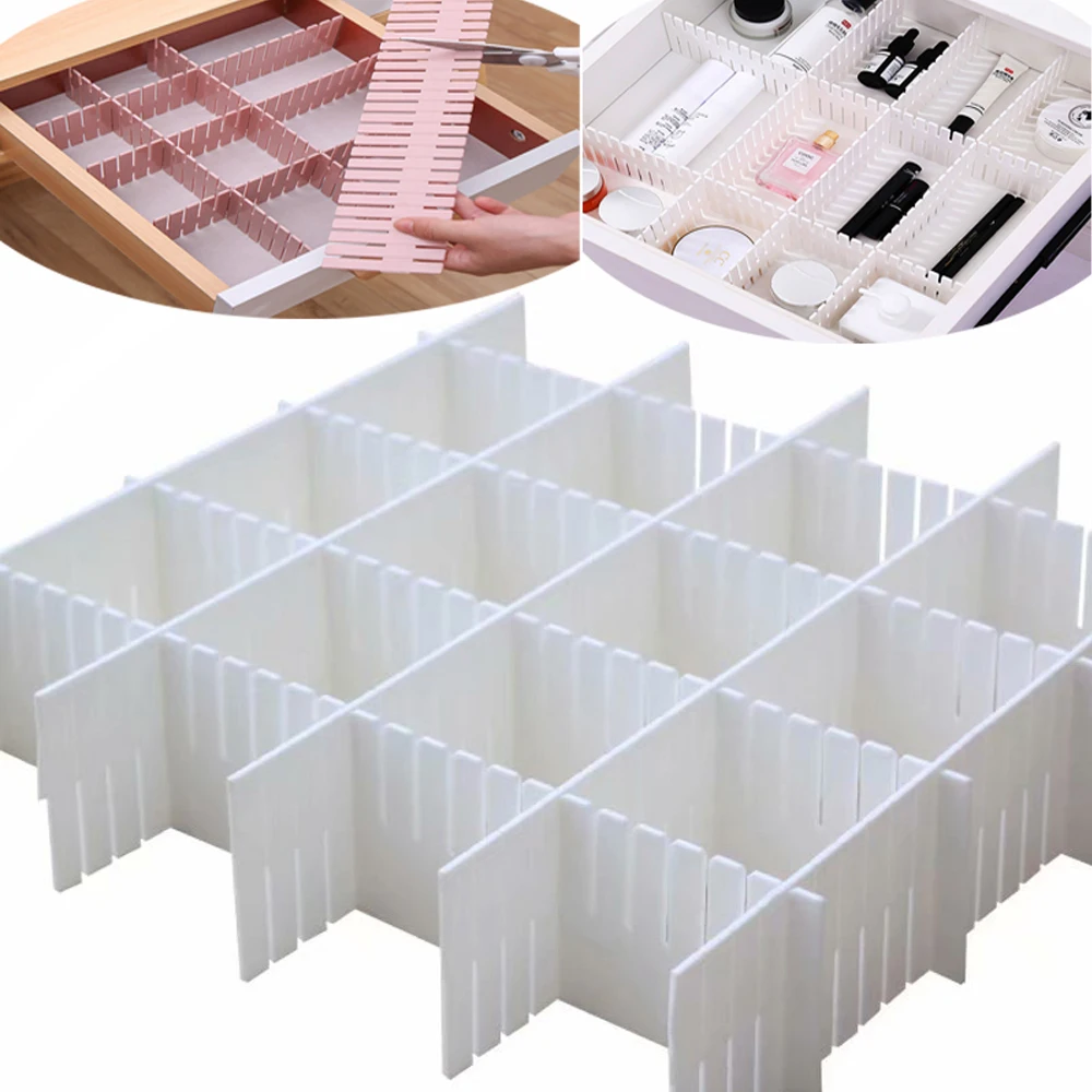 8 Pcs Diy Adjustable Storage Partition Board Plastic Drawer Divider ...