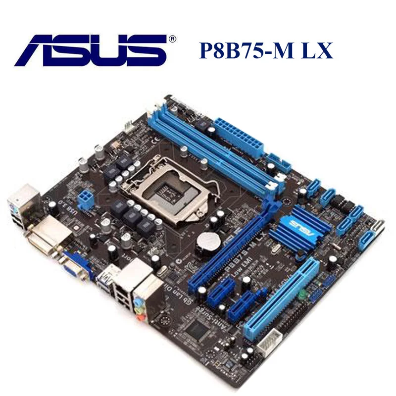 Материнская плата Asus P8B75-M LX разъем LGA 1155 B75 i3 i5 i7 DDR3 P8B75 M настольный компьютер ...