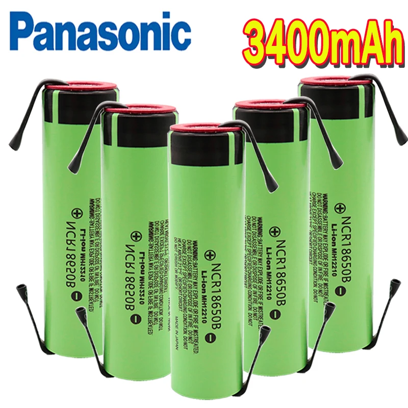 Panasonic NCR18650B 3.7V 3400mAh 18650 rechargeable lithium battery for ...