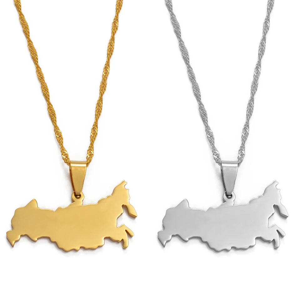 Anniyo Russia Map Pendant Necklaces The Russian Federation Charm ...