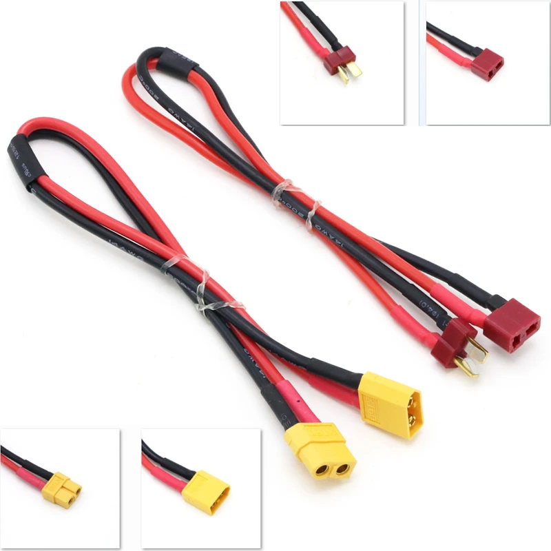 Female Deans Xt60/t Plug To Male Xt60/t Connector Adapter 14awg 30cm Extension Cable Leads ...