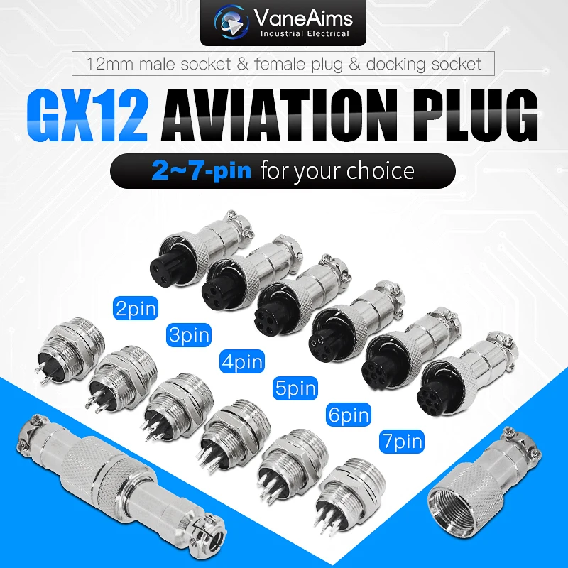 GX12-2-3-4-5-6-7-Pin-Male-Female-12mm-Circular-Aviation-Socket-Plug ...