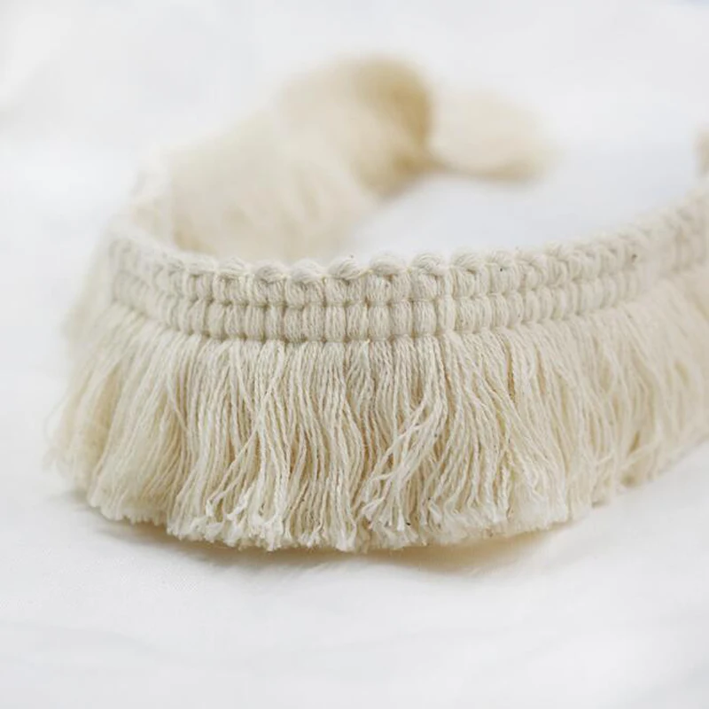 1Y-Cotton-Lace-Tassel-Trim-Ribbon-Fringe-Fabric-Garment-DIY-Sewing ...