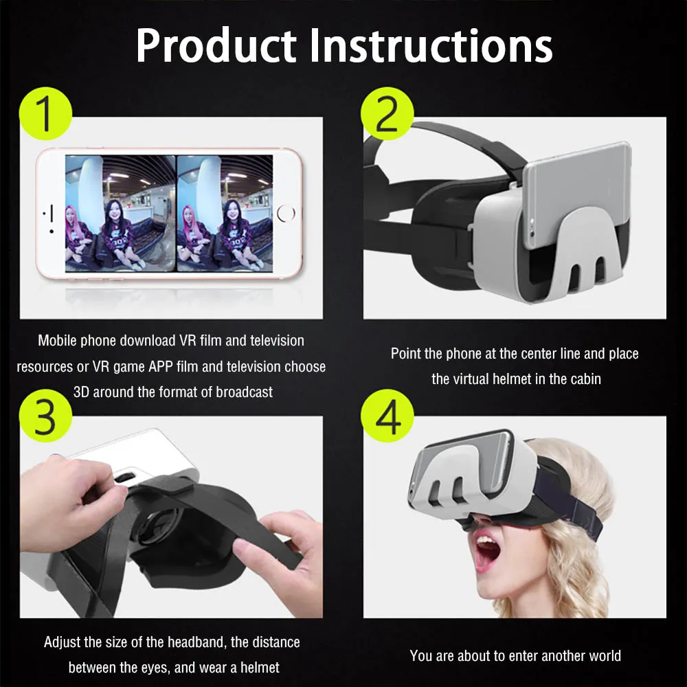 3D VR Glasses VR SHINECON 3D VR Headset แว่นตาเสมือนจริงสำหรับสมาร์ทโฟน ...