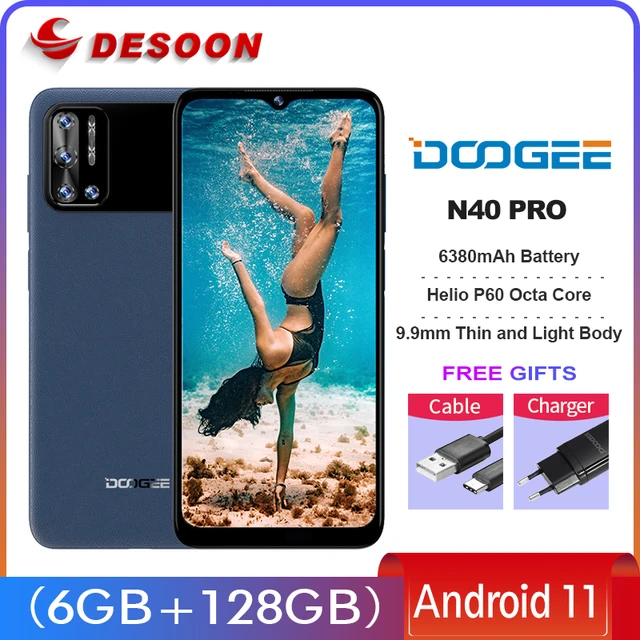 DOOGEE N40 Pro 6GB+128GB Smartphone 20MP Quad Camera Helio P60 Octa ...