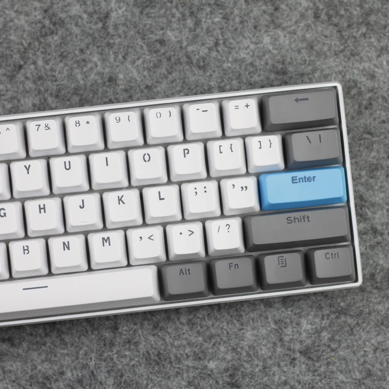 1 set ANSI 60% layout mechanical keyboard PBT frosted backlit key caps ...