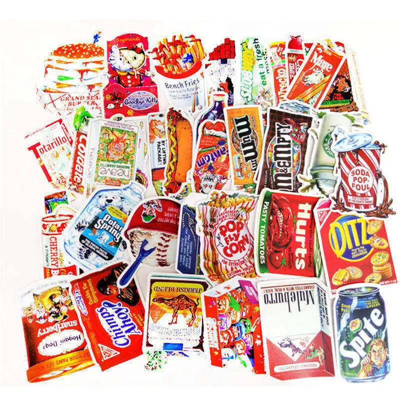 Personalized Snack Packaging Series Waterproof Kids Stickers Cute Car ...