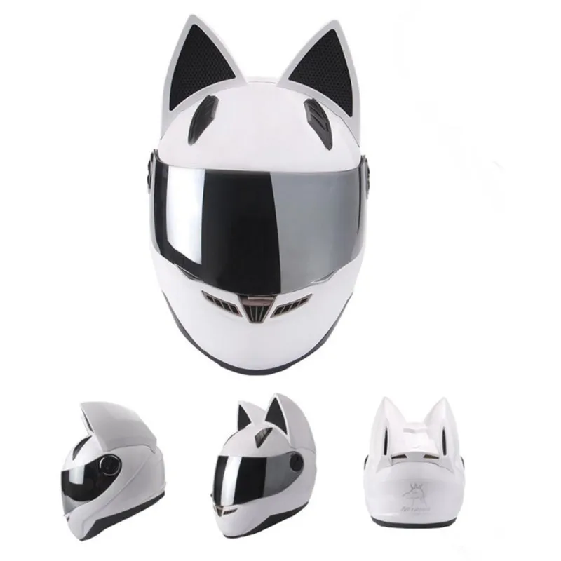 Nitrinos Brand Men Women Personality Cat Helmet Motorcycle Helmet ...