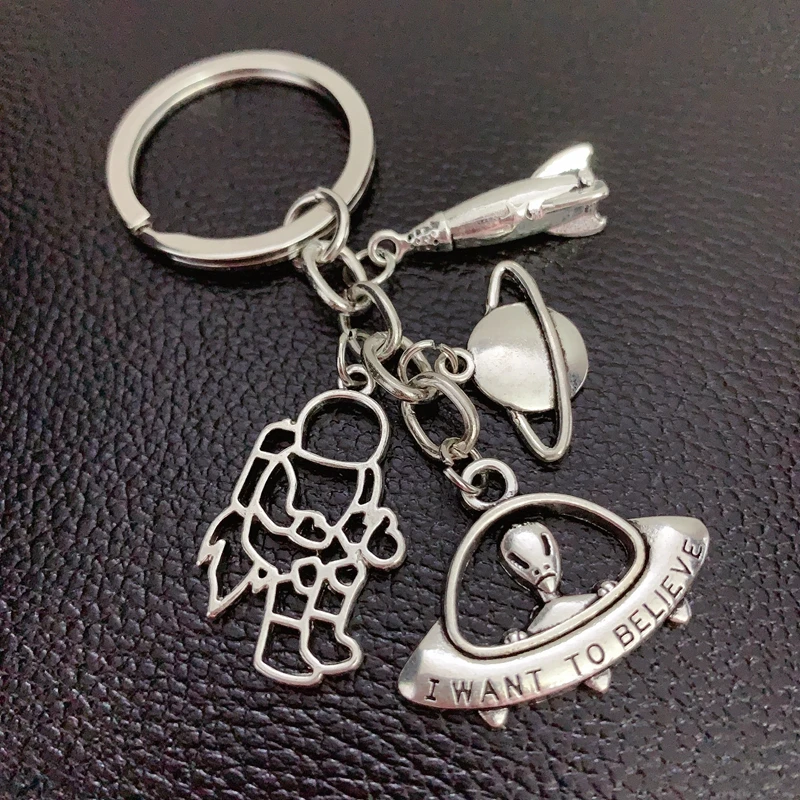 New astronaut keychain space travel collection keychain rocket alien ...