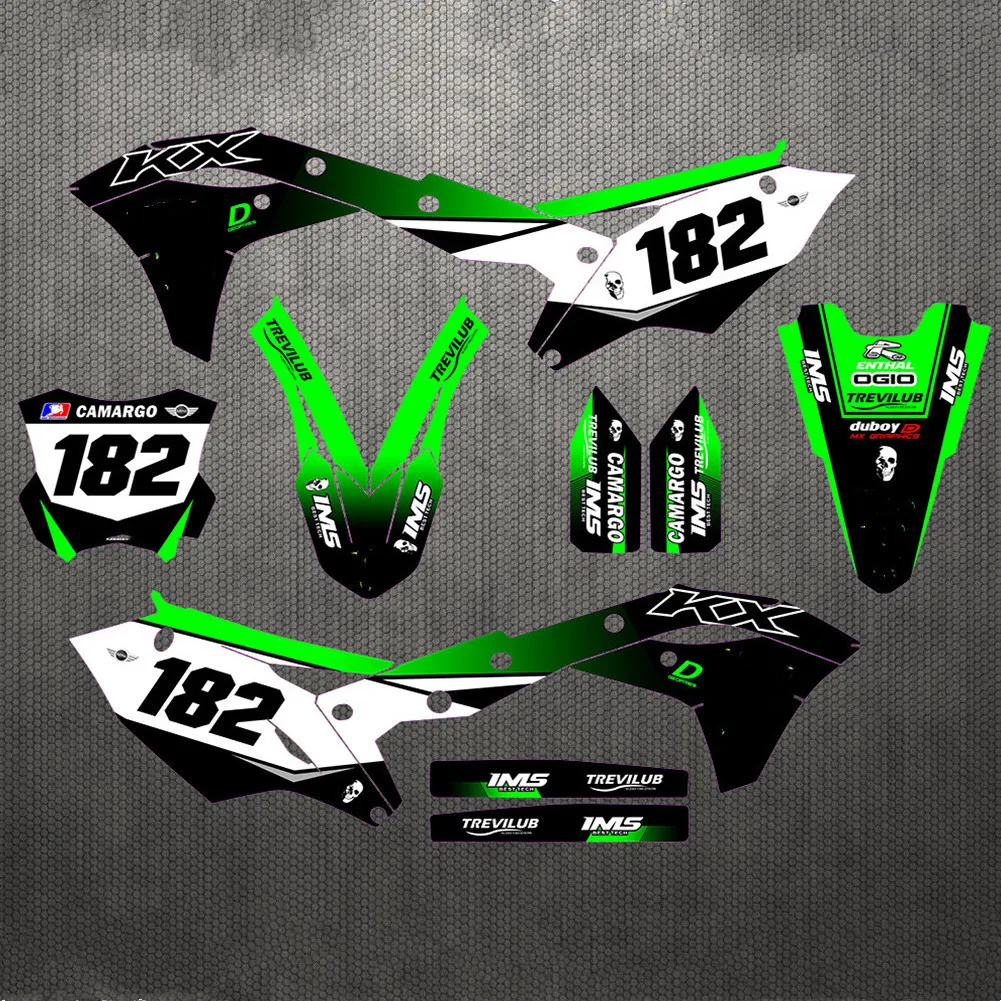 Motocross 3M Decals Stickers Backgrounds Graphics Kits For Kawasaki ...