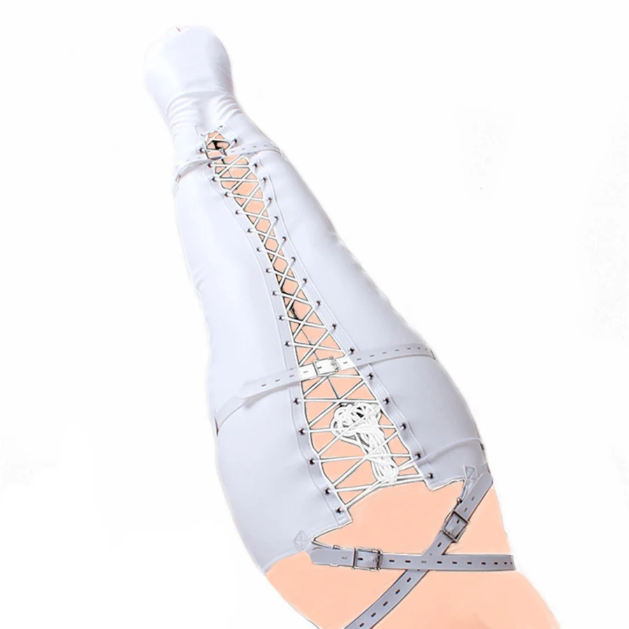 BDSM Leather Leg Binder Mermaid Body Sack Strait Jacket Bondage ...
