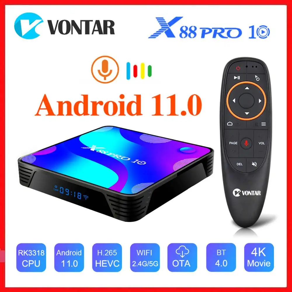 RK3318 Android 11 Smart TV Box Media Player MAX 4GB RAM 128GB ROM BT4.0 ...
