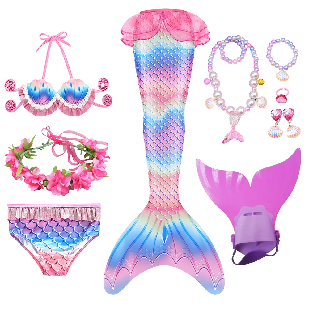 Kids-Girls-Swimming-Mermaid-Tail-Clothes-Mermaid-Costume-Cosplay ...
