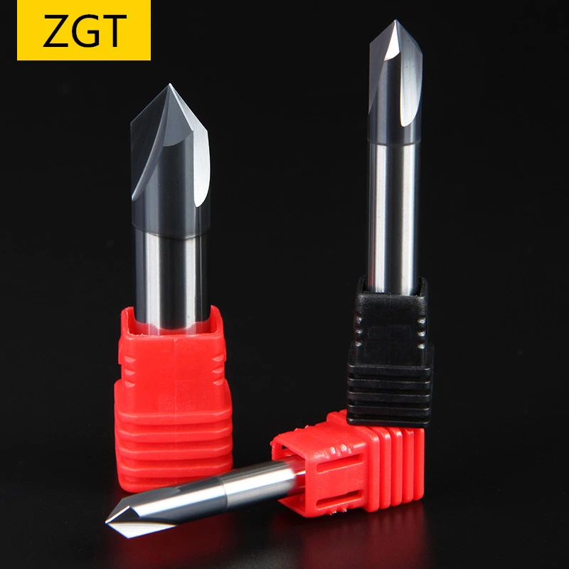 Zgt Chamfering Milling Cutter 60 90 120 Degree Coated 3 Flute Chamfer ...