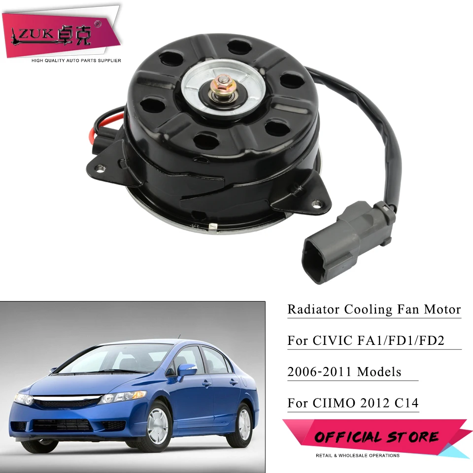 ZUK Radiator Cooling Fan Motor OEM:19030-RNA-A51 168000-7001 For HONDA ...